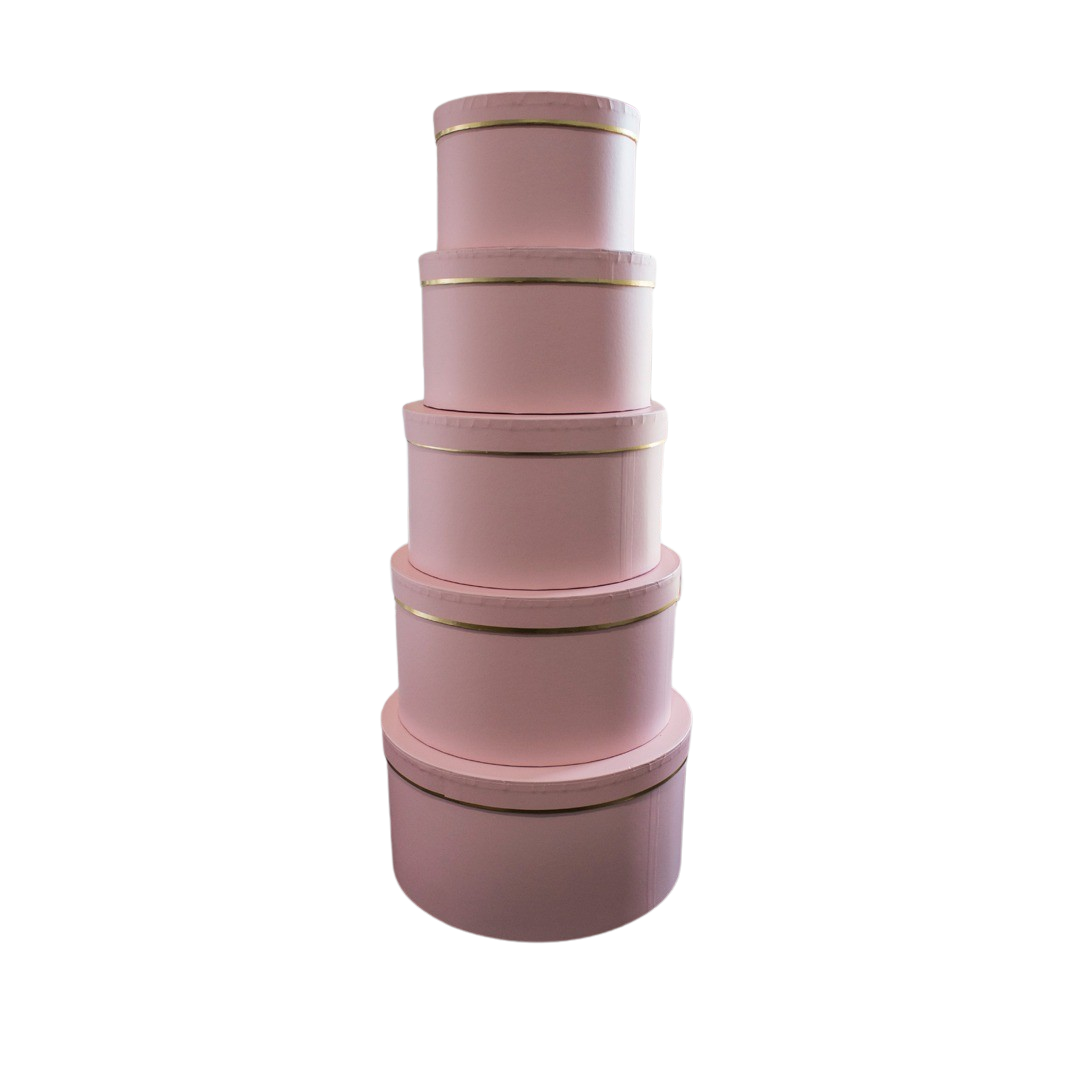 PINK PAPER BOXES SET OF 5 — Deventor